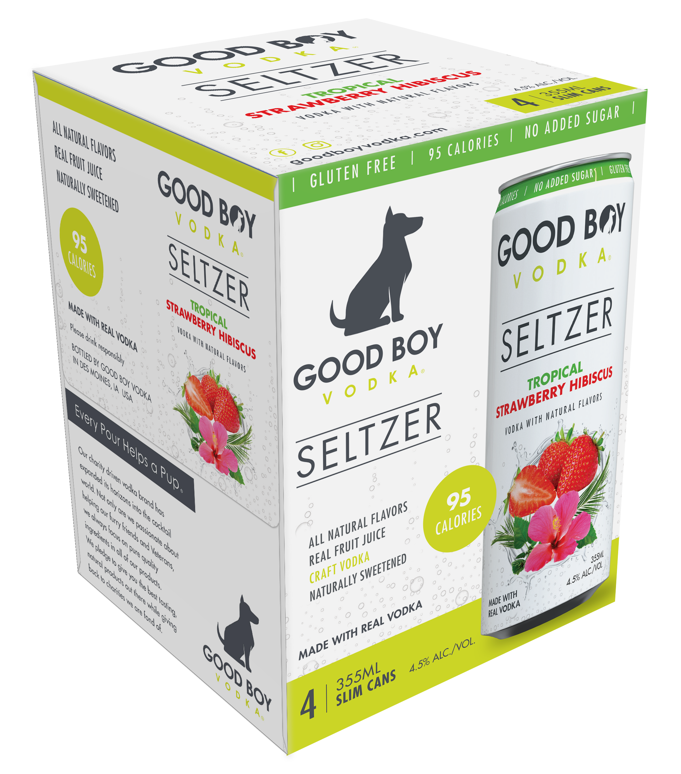 Good Boy Vodka Cocktail - Tropical Strawberry Hibiscus 4pk – Big Thirst