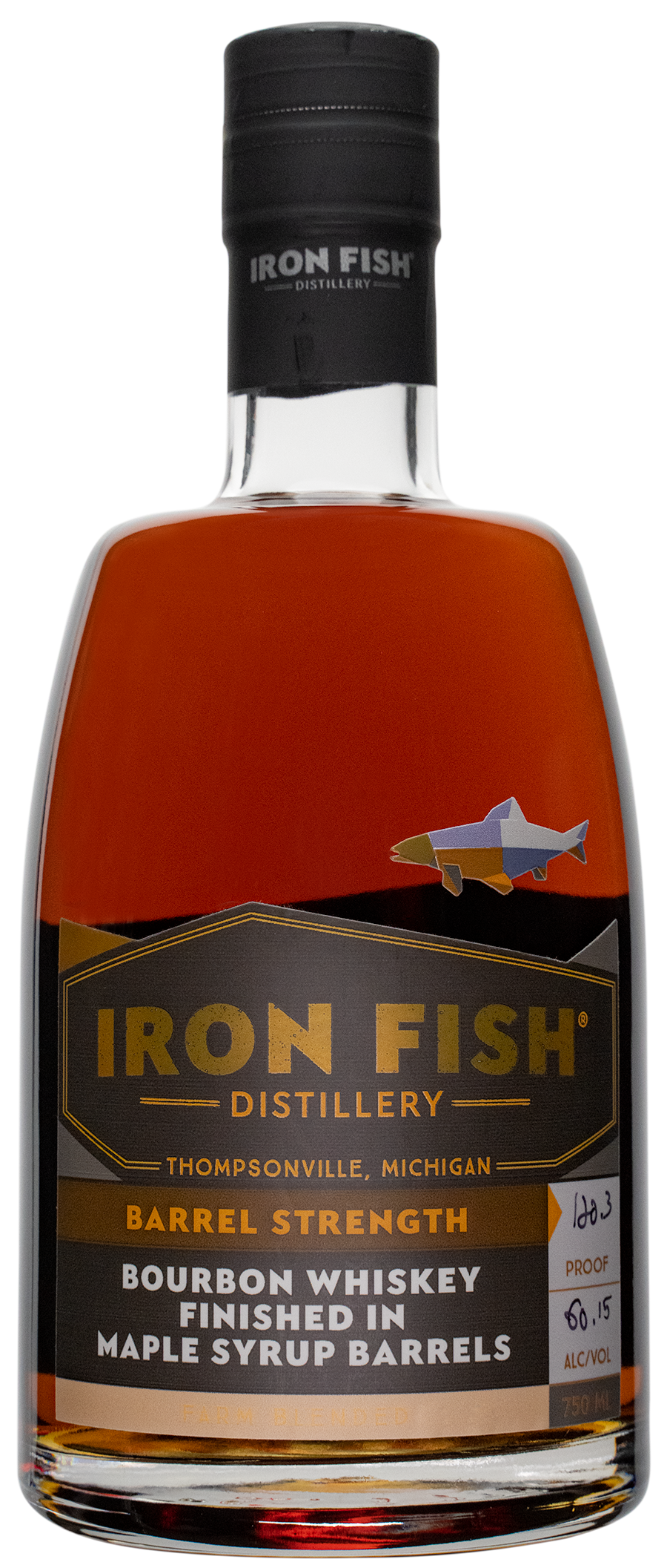 Iron Fish Barrel Strength Bourbon Whiskey Finished in Maple Syrup Barr ...